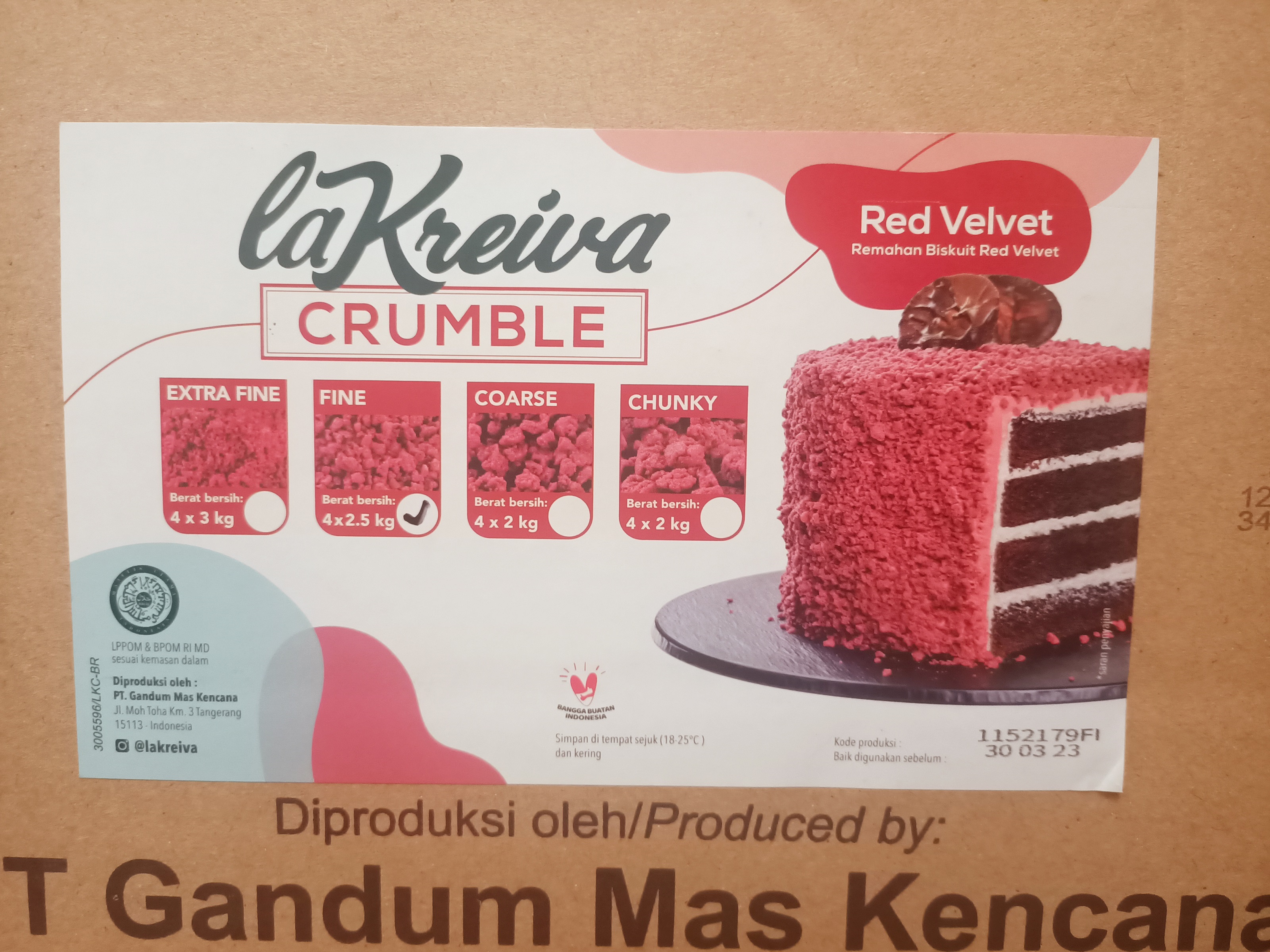 La Kreiva Crumble Red Velvet Fine 500Gr | Lazada Indonesia