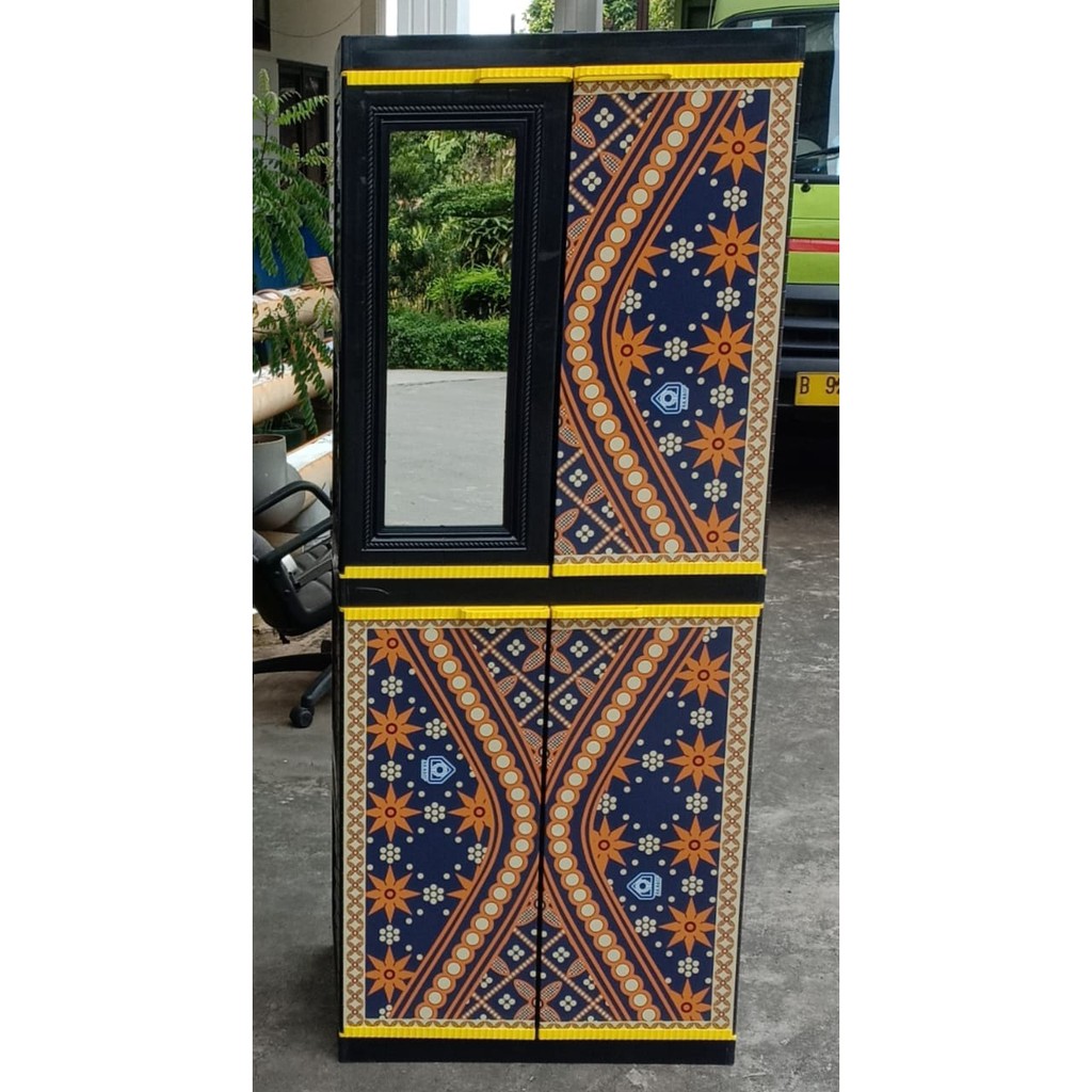 Lemari Plastik 2 Pintu LP2P motif BATIK cermin 1 | Lazada Indonesia