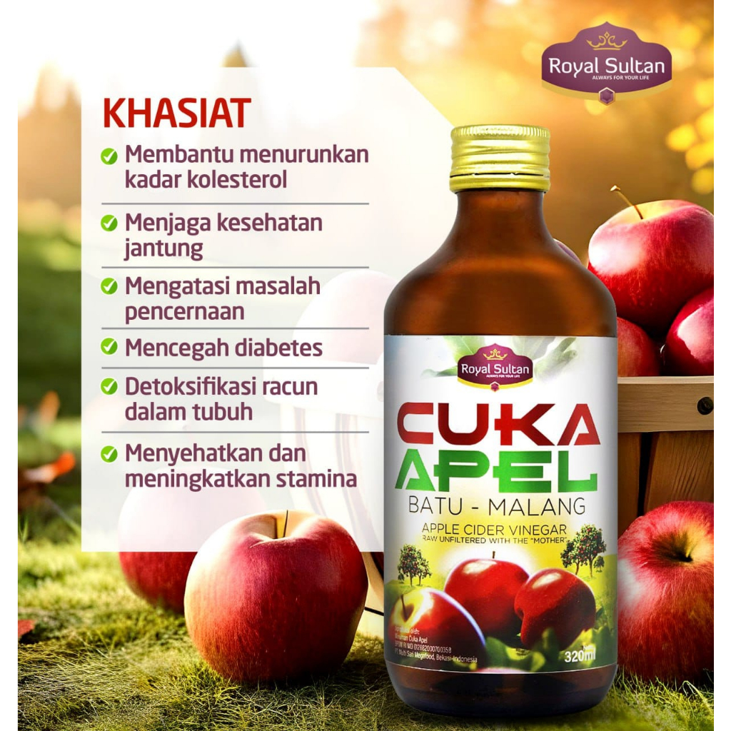cuka apel raw organik unfilter with the mother HALAL BPOM cuka apel ...