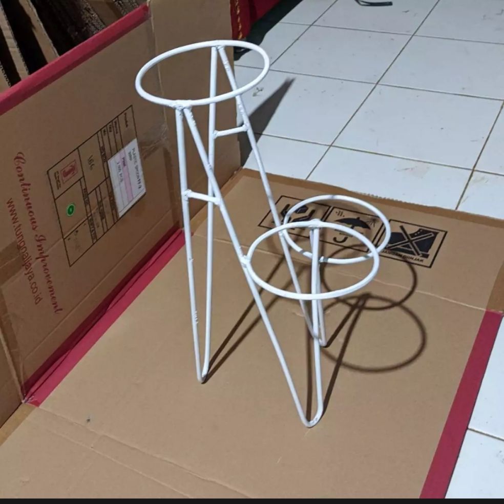 STANDING RAK POT 3 LUBANG/STANDING RAK POT 3 SUSUN/RAK POT BESI HIAS ...