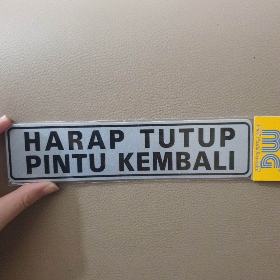 Stiker Tempel Pintu PVC Signage Papan Nama Harap Tutup Pintu Kembali ...