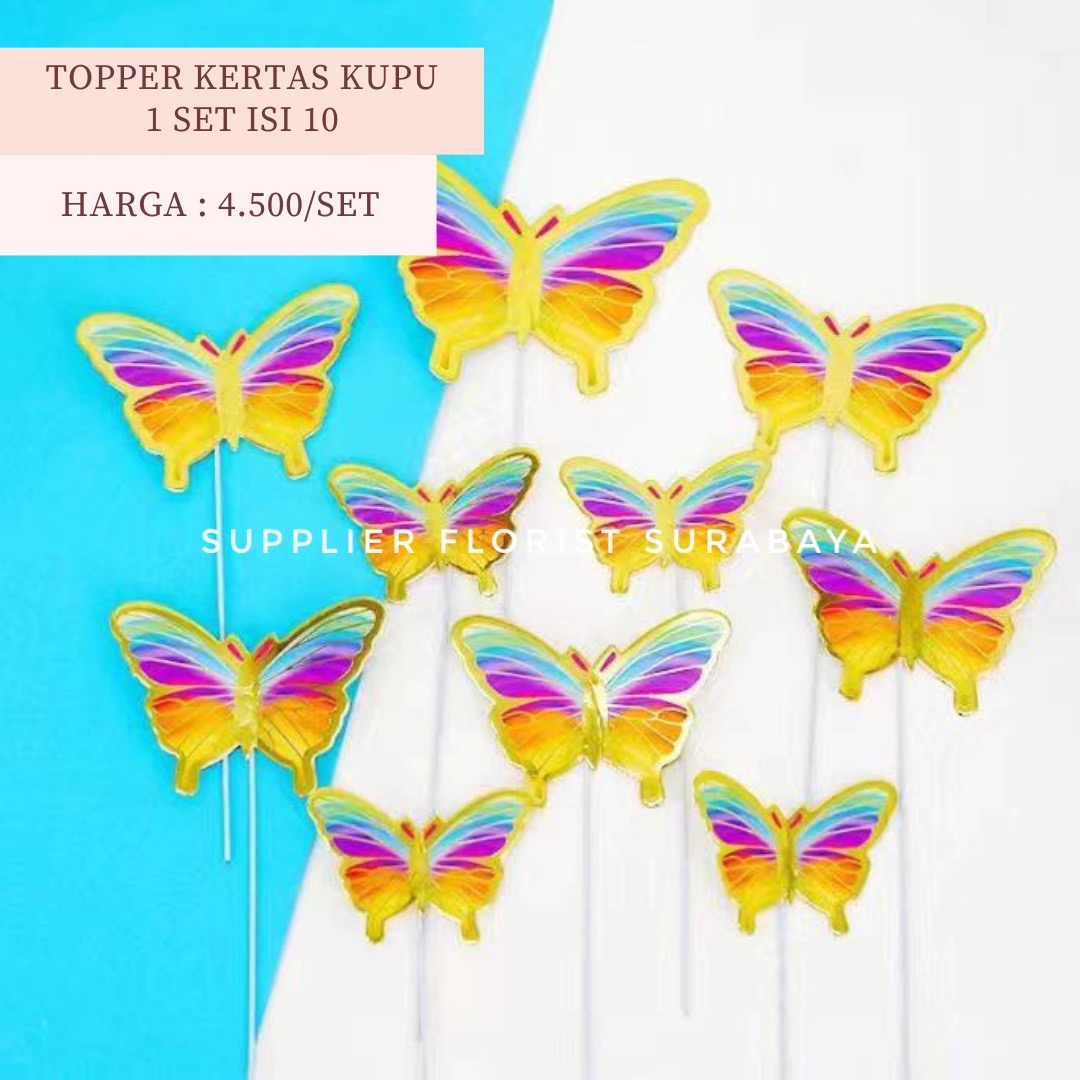 TOPPER HIASAN KUE KUPU KUPU BUTTERFLY CAKE TOPPER ULANG TAHUN HIASAN ...