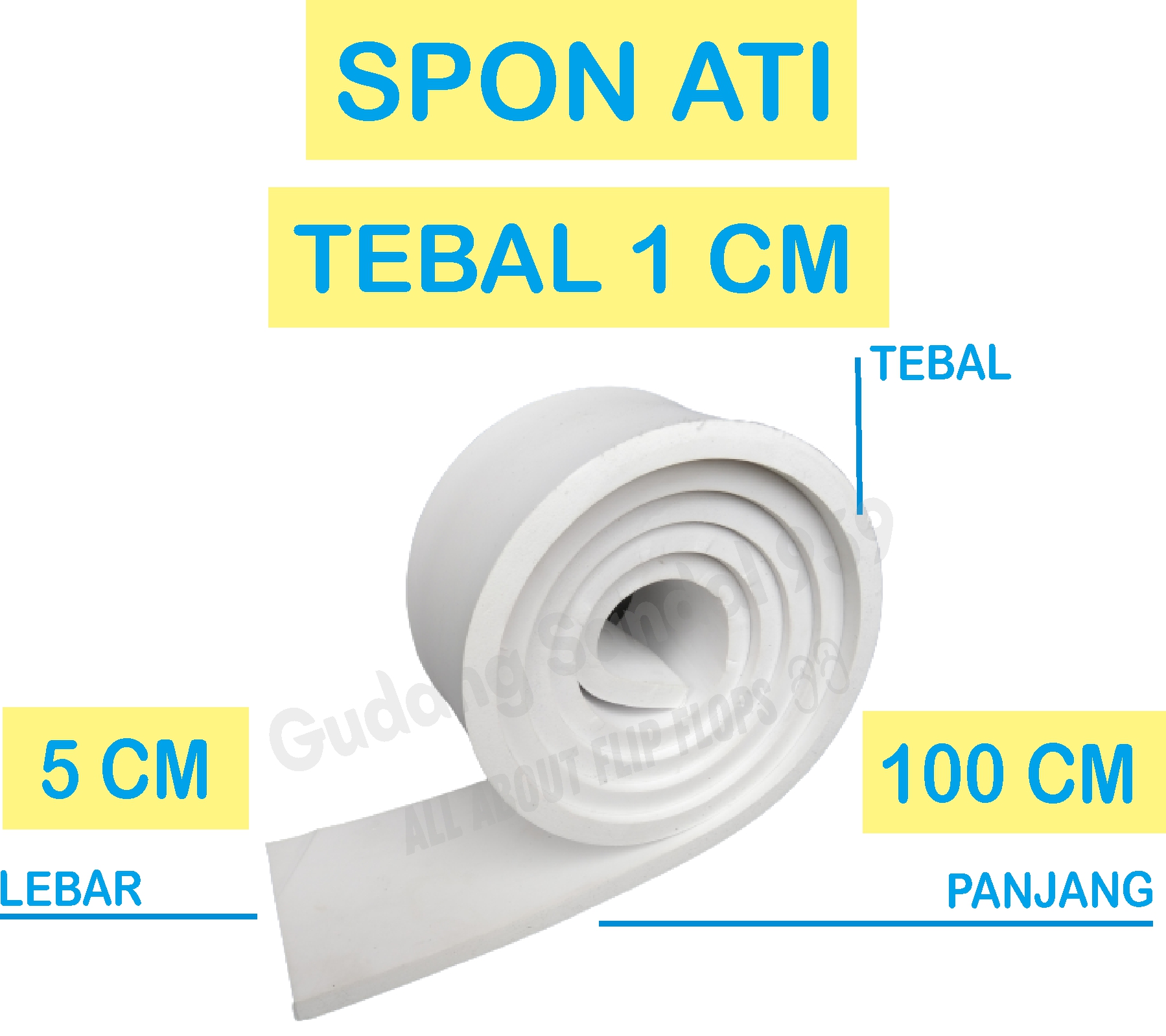 SPON ATI / BUSA ATI PUTIH TEBAL 1 CM 5CM X 120CM | Lazada Indonesia