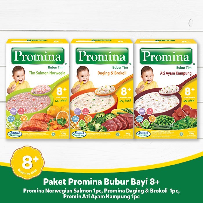 Promina Bubur Bayi 8+ 100gr / MPASI BAYI / Promina Bubur TIM / DAGING ...