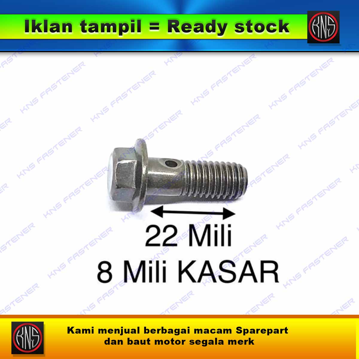 Baut NEPEL SELANG REM M8 1.25 oli disc Kunci 10 ulir 8mili ULIR KASAR ...