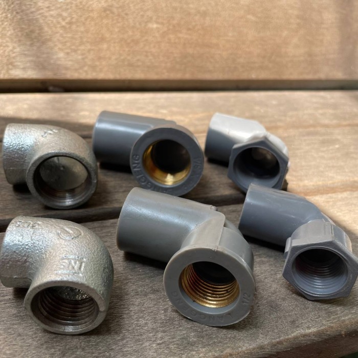Knee Drat Dalam 1/2 3/4 inch Keni PVC Kuningan Besi Galvanis Stainless ...