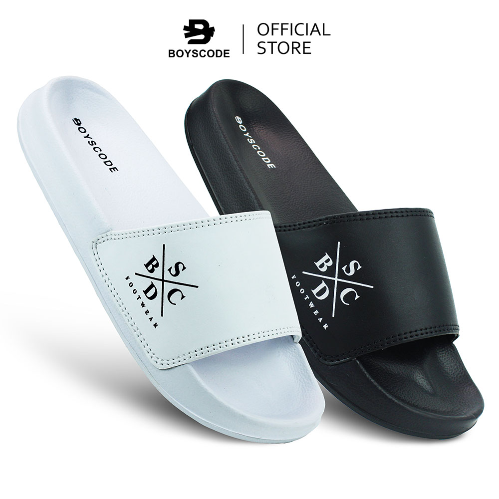 BOYSCODE Sendal Selop Karet Distro Pria Wanita Motif BSCD Side Logo ...