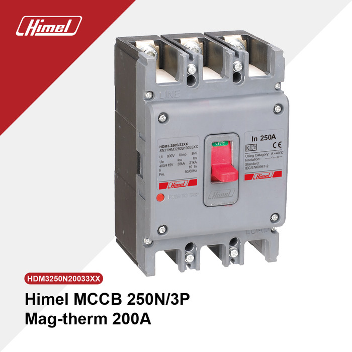 Himel MCCB 250N/3P Mag-therm 200A - HDM3250N20033XX | Lazada Indonesia