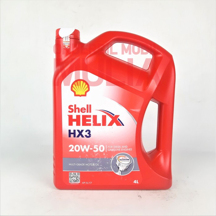 Oli Shell Helix HX3 Sae 20w-50 1 Galon 4 liter " 00462 " | Lazada Indonesia