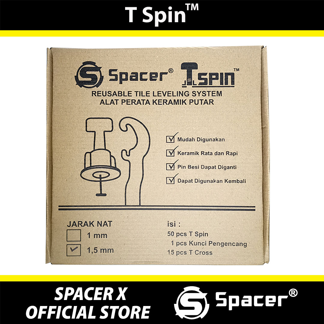 T Spin 1 mm 1, 5 mm Reusable Tile Leveling Alat Perata Pasang Keramik Granit Tipe Putar | Lazada ...