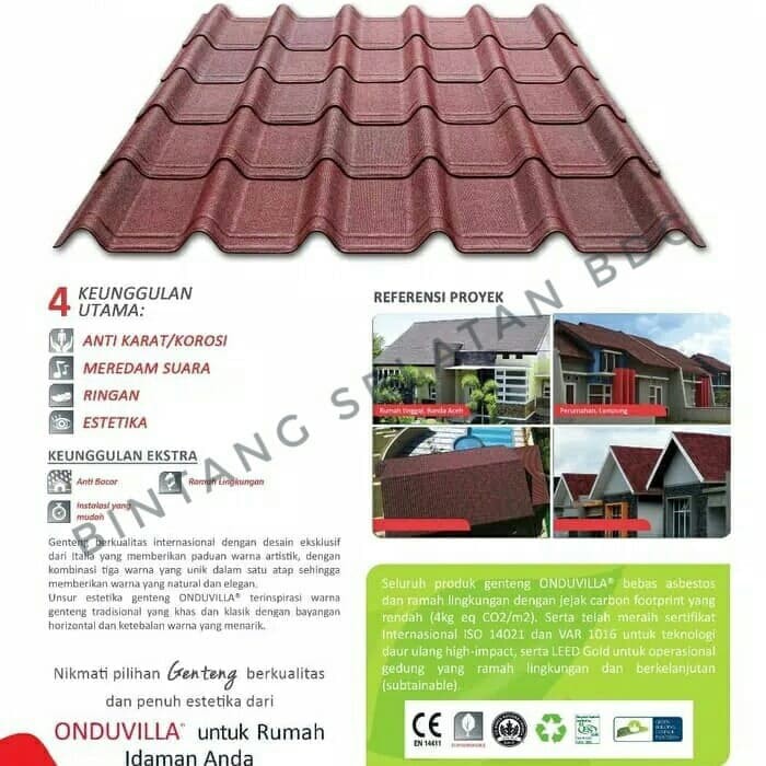 ATAP SIRAP BITUMEN ONDUVILLA ONDUVILA 1060MM X 400MM roofing ONDUVILA ...