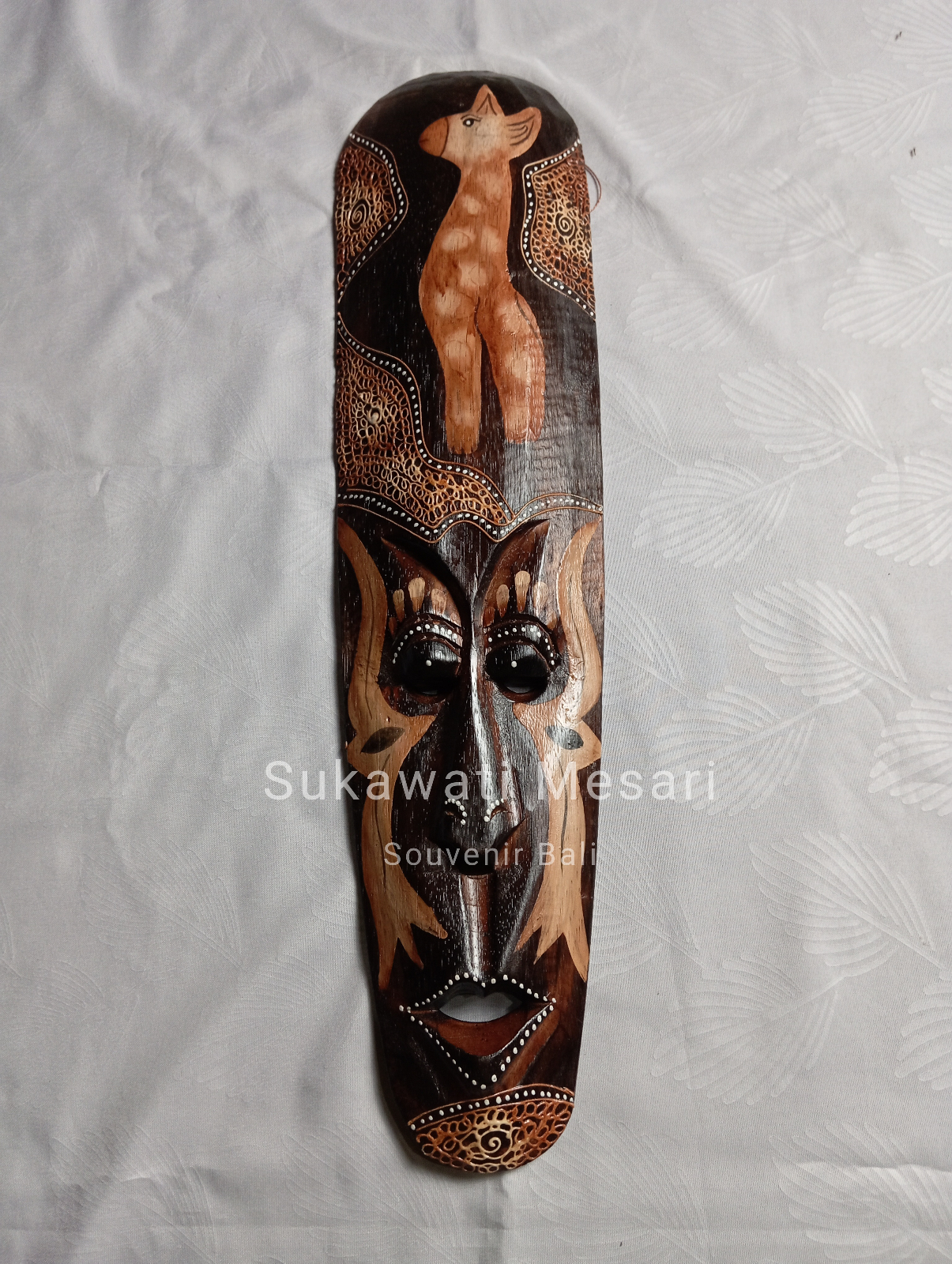 Dekorasi Topeng Suku Asmat 50cm Motif Hewan Hiasan Dinding Kayu Etnik ...