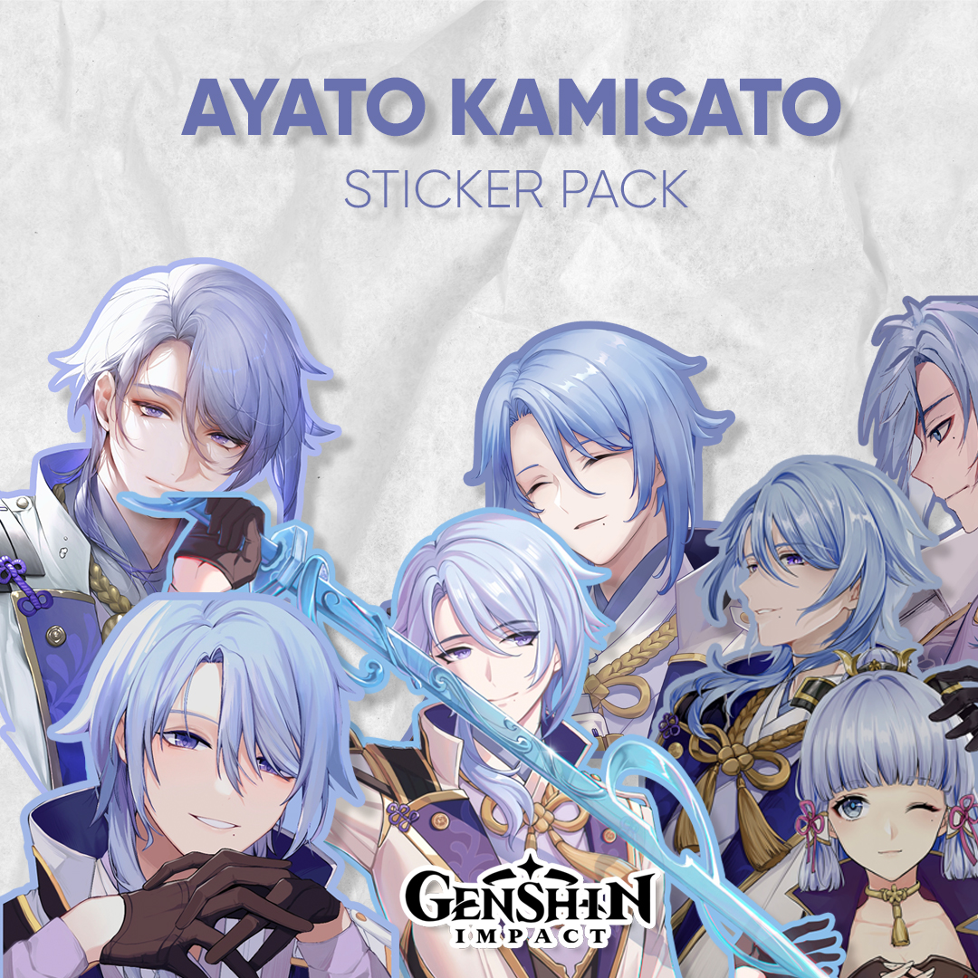 Stiker Pack Ayato Kamisato Genshin Impact / Anime / Sticker Waterproof ...