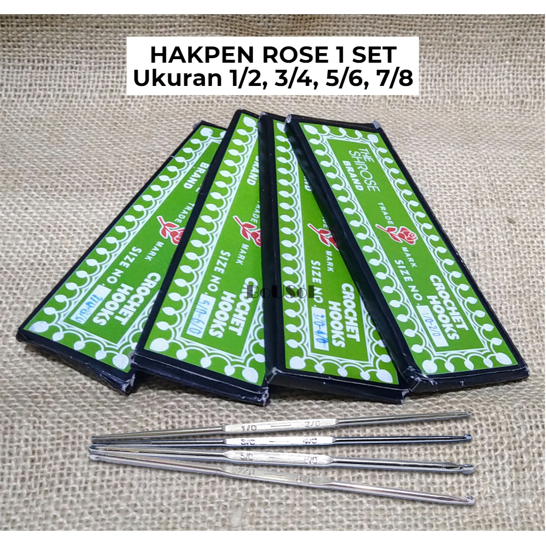 1set (4 Ukuran) Hakpen Rose Rajut Handmade | Lazada Indonesia