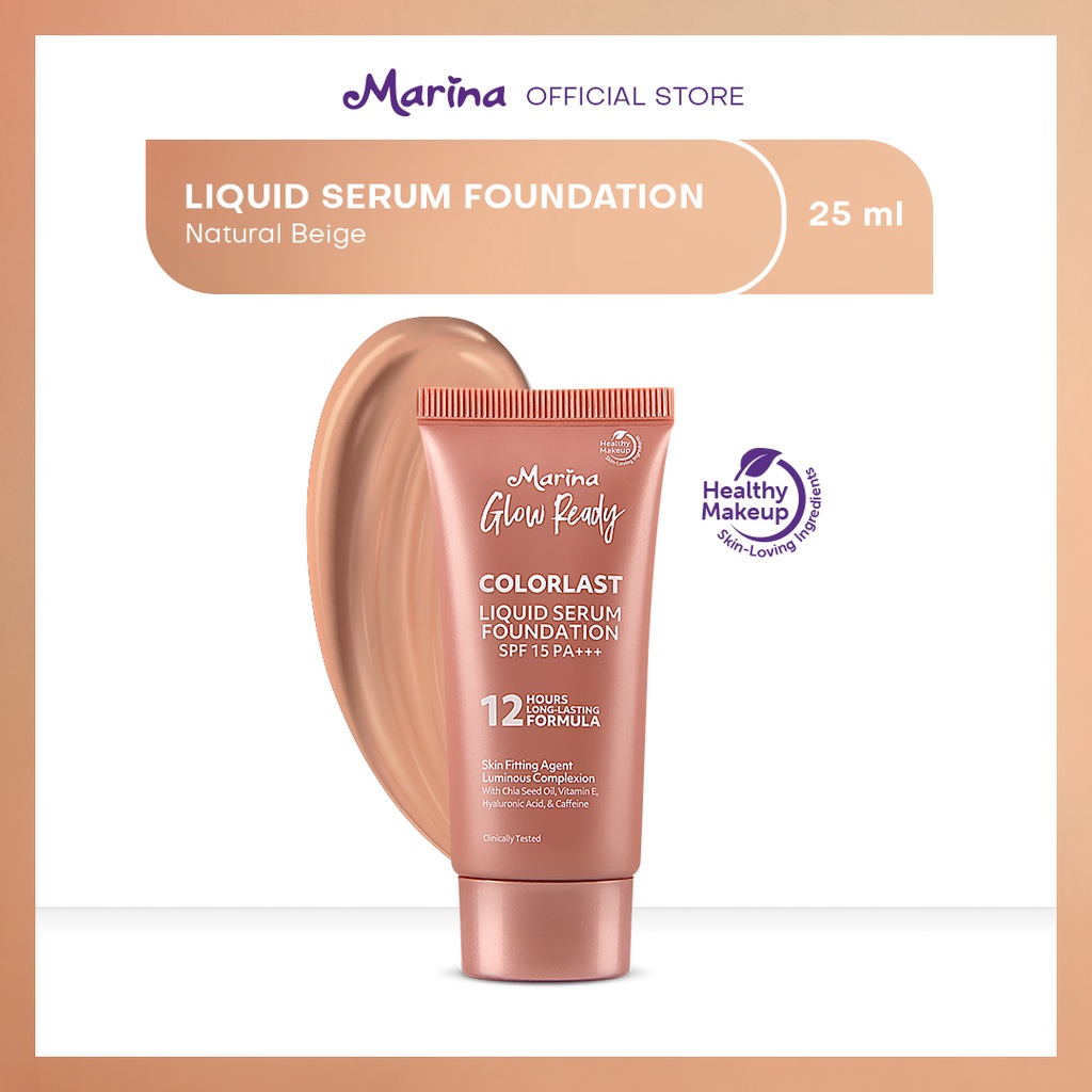 Marina Glow Ready Colorlast Liquid Serum Foundation SPF 15 - 25ml ...