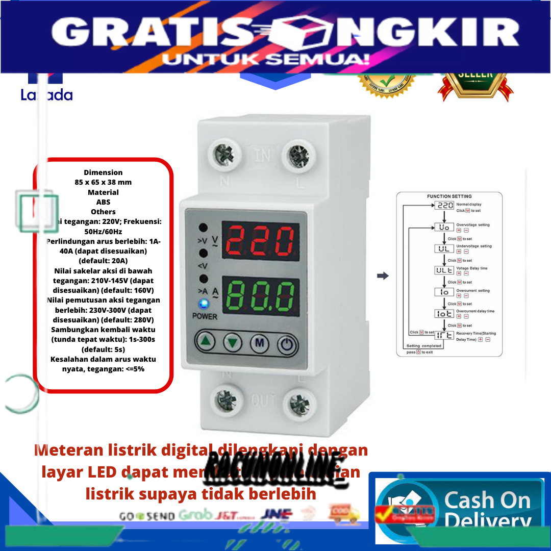 Meteran listrik digital dilengkapi dengan layar LED dapat membatasi ...