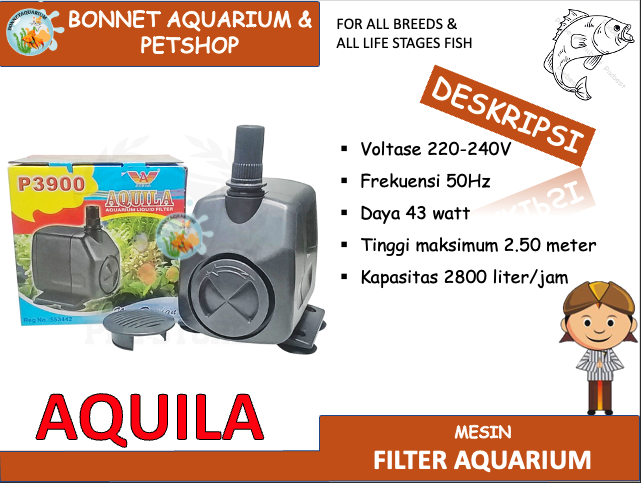 Mesin filter aquarium Aquila P3900 liquid filter serut | Lazada Indonesia