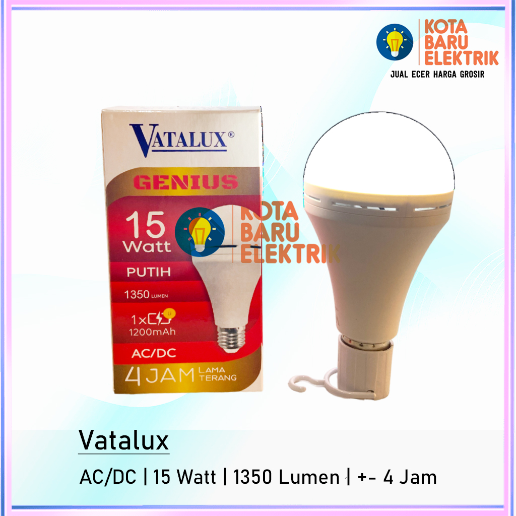 (PROMO!) LAMPU BOHLAM LED EMERGENCY 9 12 18 WATT VATALUX GENIUS / Nyala ...