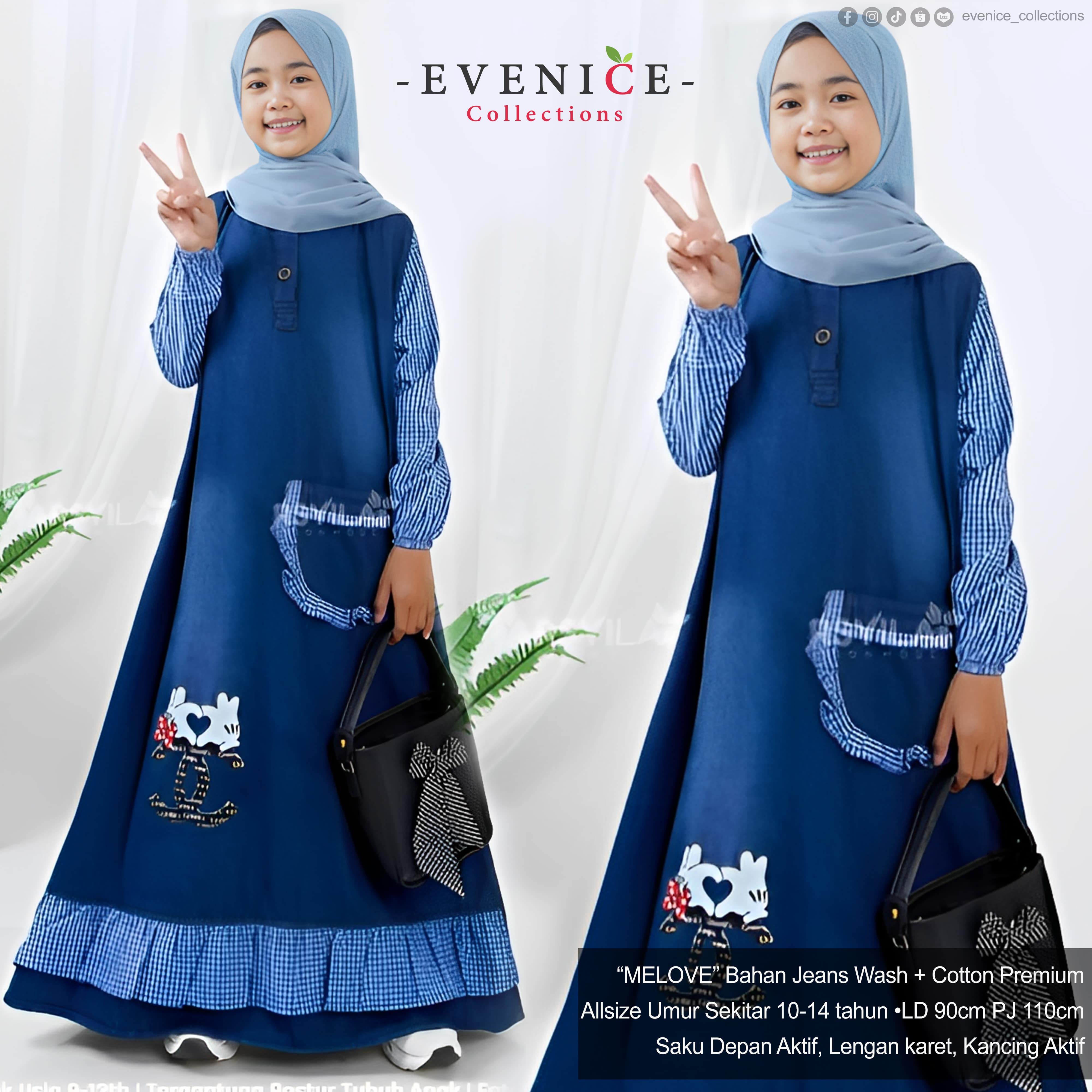 PROMO GAMIS ANAK ELINE ONE SIZE LD 90 CM PJ 110 CM Anak sekitar umur 10 ...