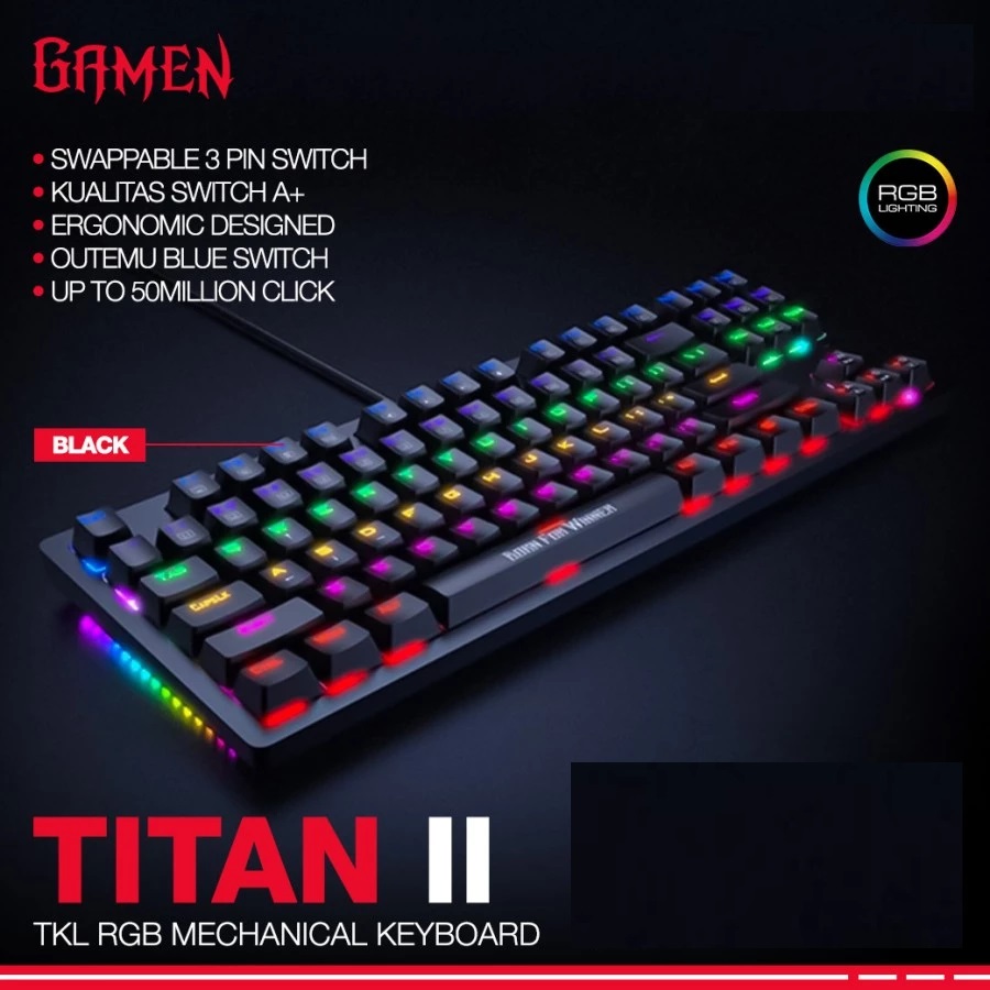 Gaming Keyboard Gamen Mechanical Titan II Pluggable Switch Blue ...