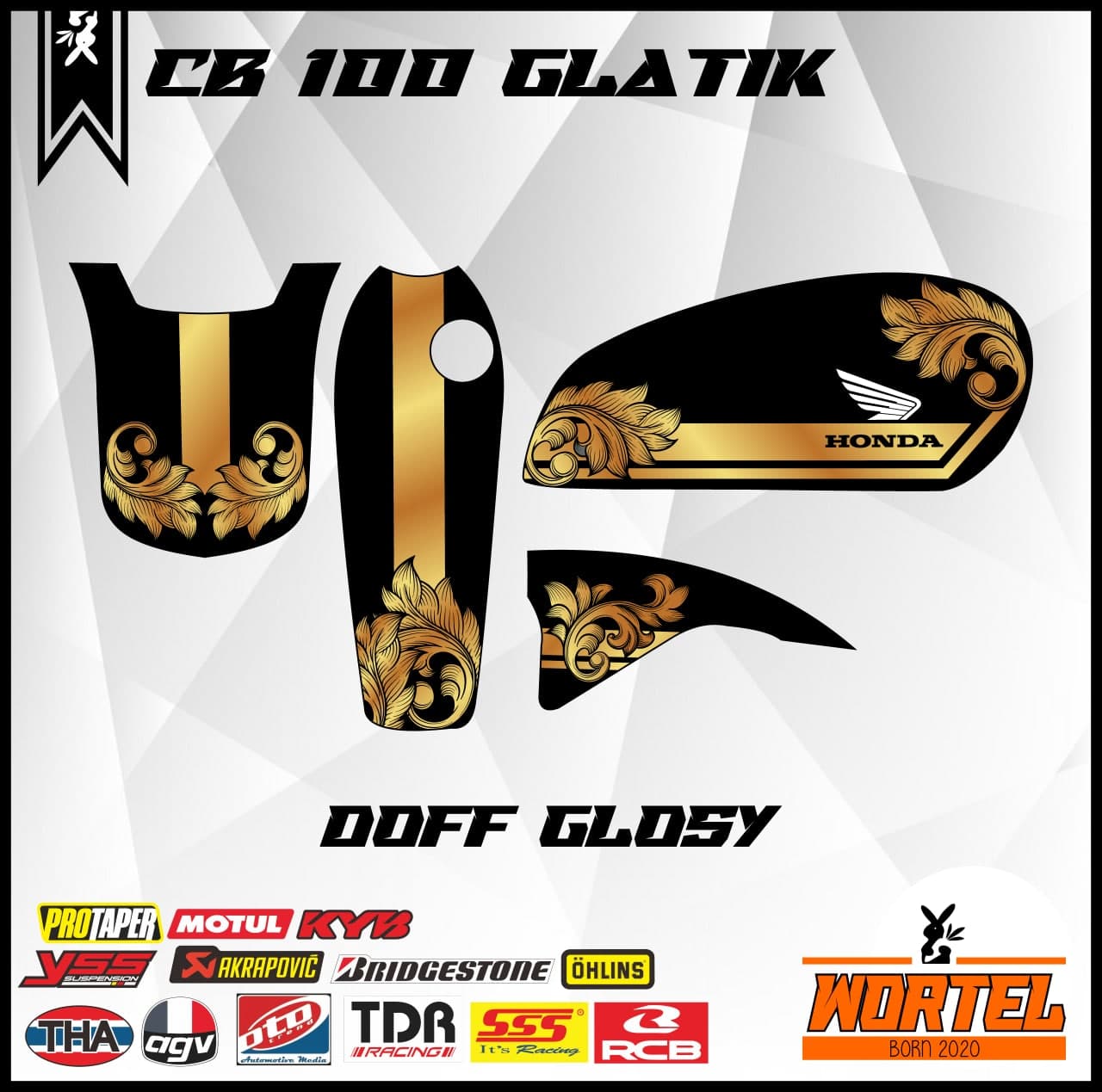 Striping Hologram CB 100-Sticker Lis Decal Motor CB 100 Glatik Batik ...