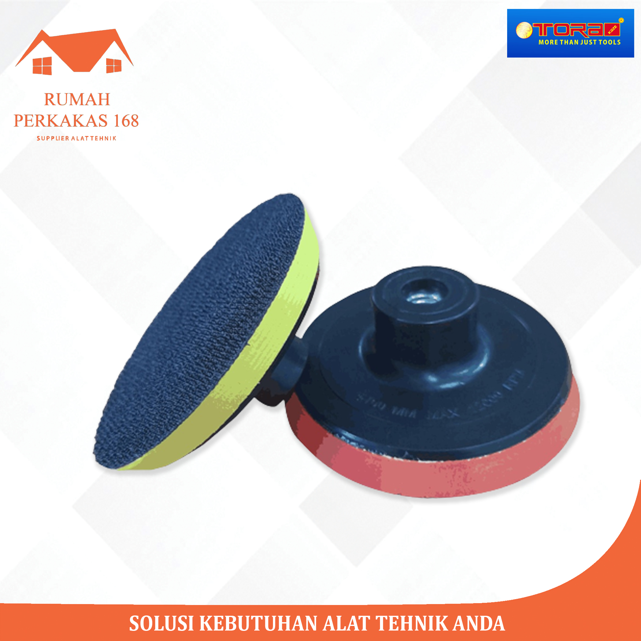 Pad Velcro Dudukan Amplas Bulat Kuning & Merah perekat amplas 3" tora ...