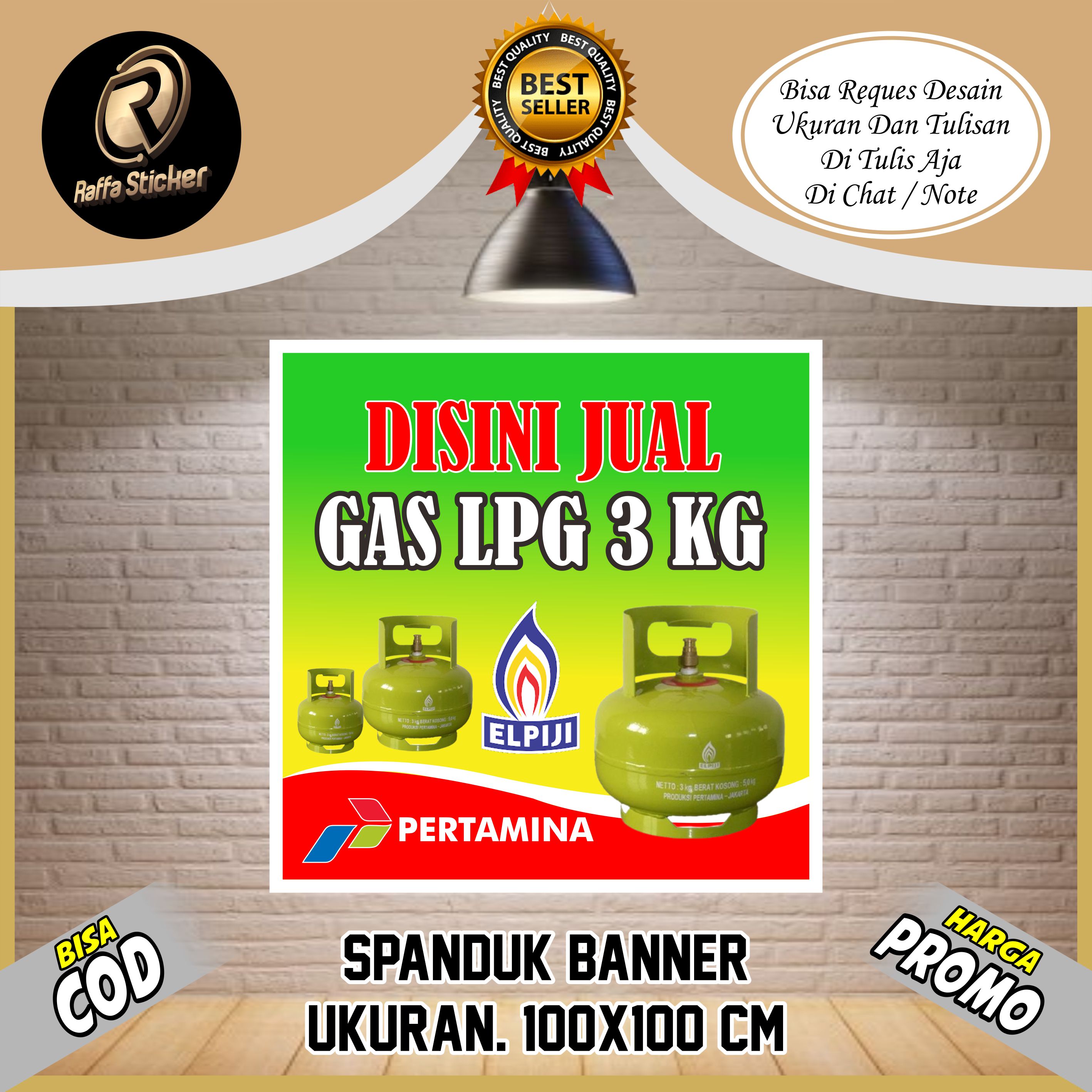 Spanduk Banner Backdrop gas lpg / banner jual gas lpg ukuran 100x100 cm ...