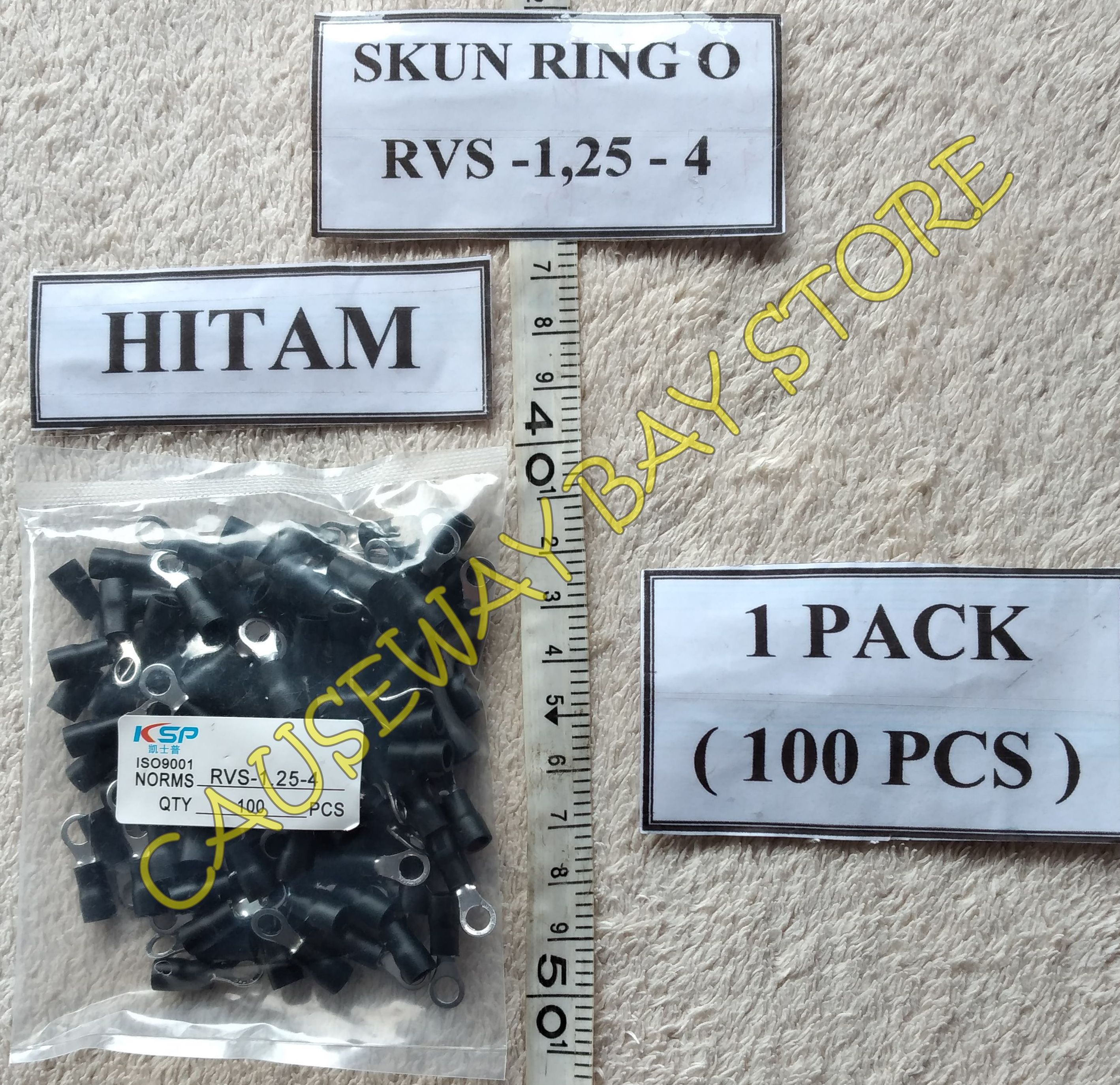 SKUN KABEL RING O RVS 1,25 - 4HITAM HARGA PER PACK ( 100 PCS ) | Lazada ...