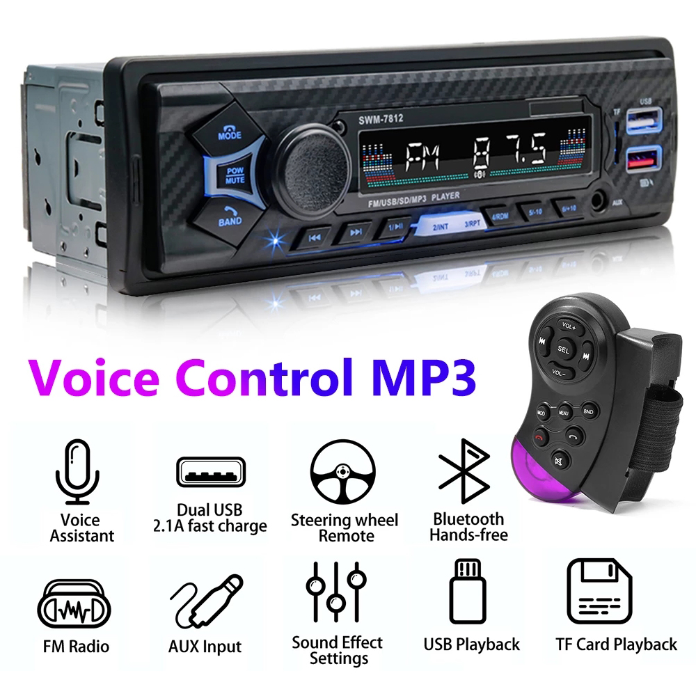Single Din Car AUDIO Tape Audio LCD Mobil Multifungsi Bluetooth USB MP3 ...