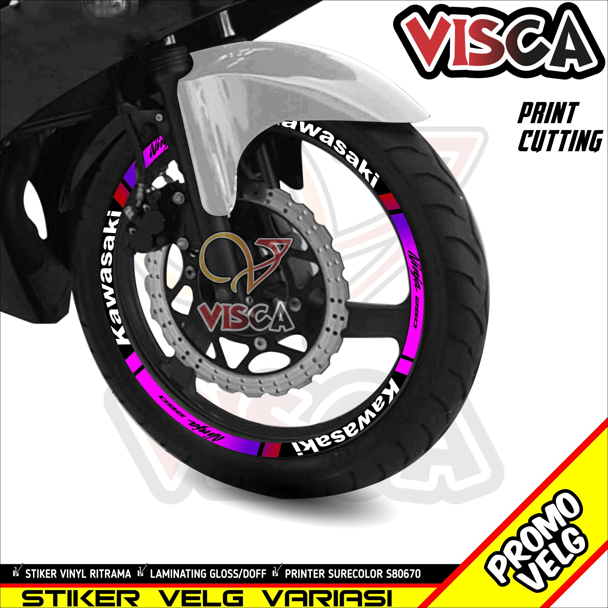 Stiker Velg List Velg Motor Stiker Velg Kawasaki Ninja 250 Motif ...