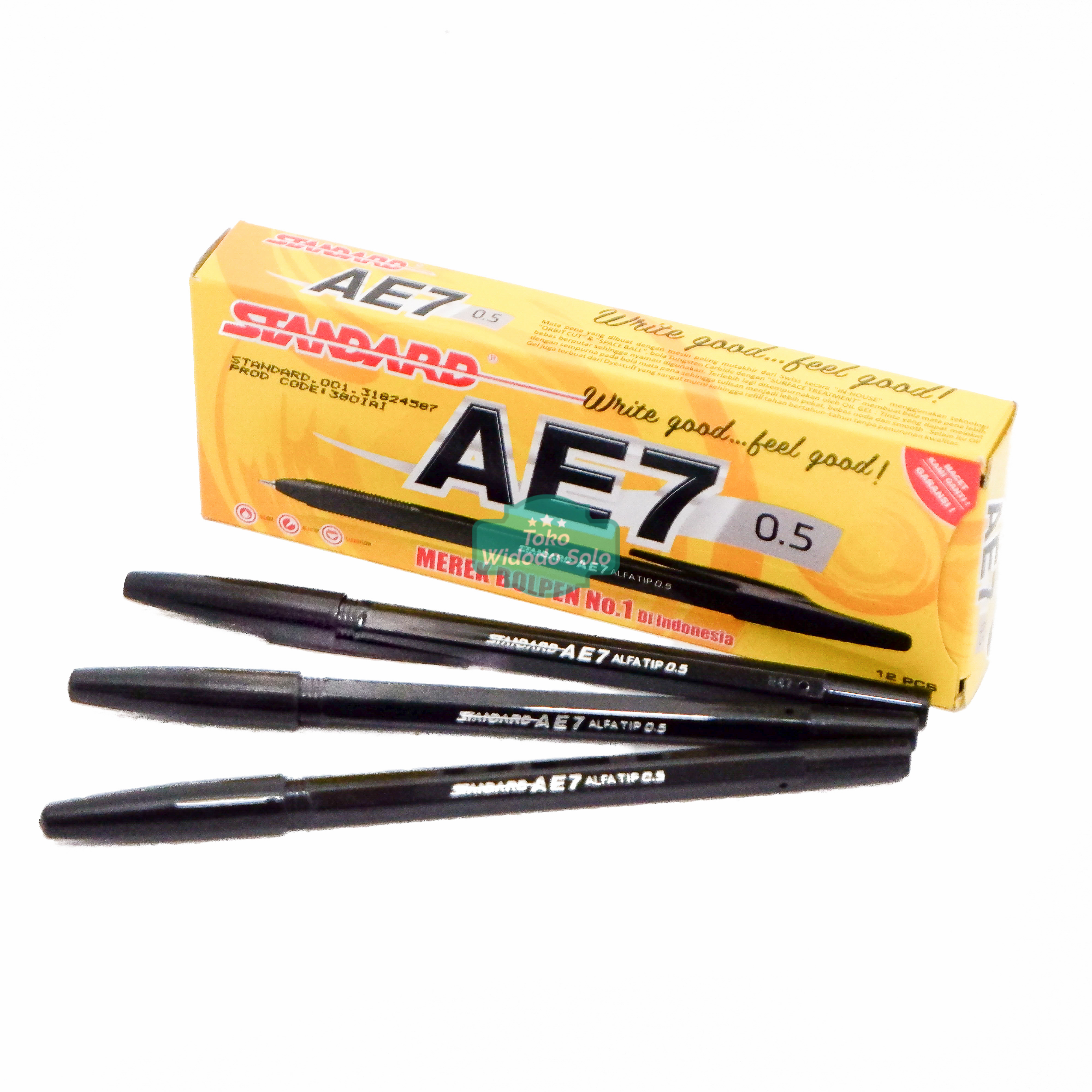Pulpen Standard AE7 Alfatip 0,5mm Hitam/ Merah/ Biru (Bolpoin Ballpoint ...