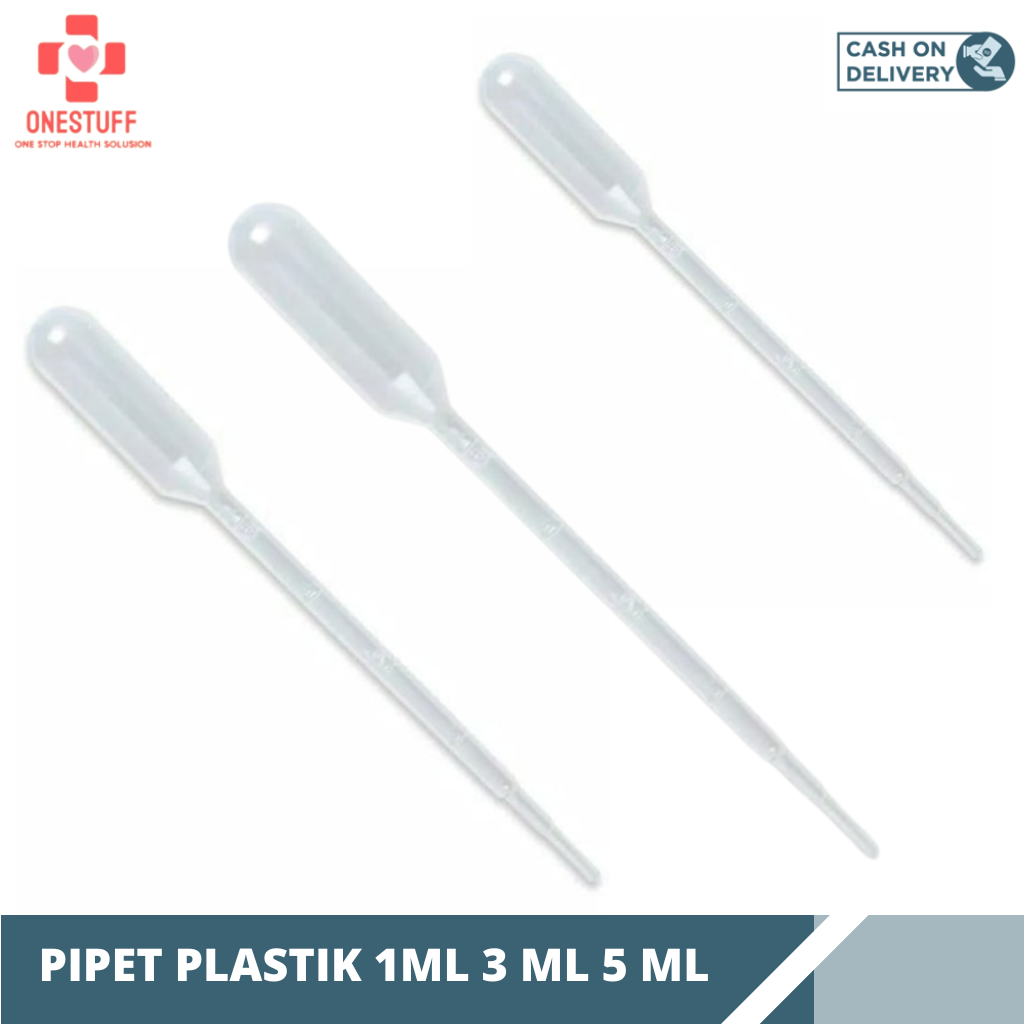Onestuff Onemed Pipet plastik Ukur Tetes Transfer pipette 1 mL 3 mL 5 ...