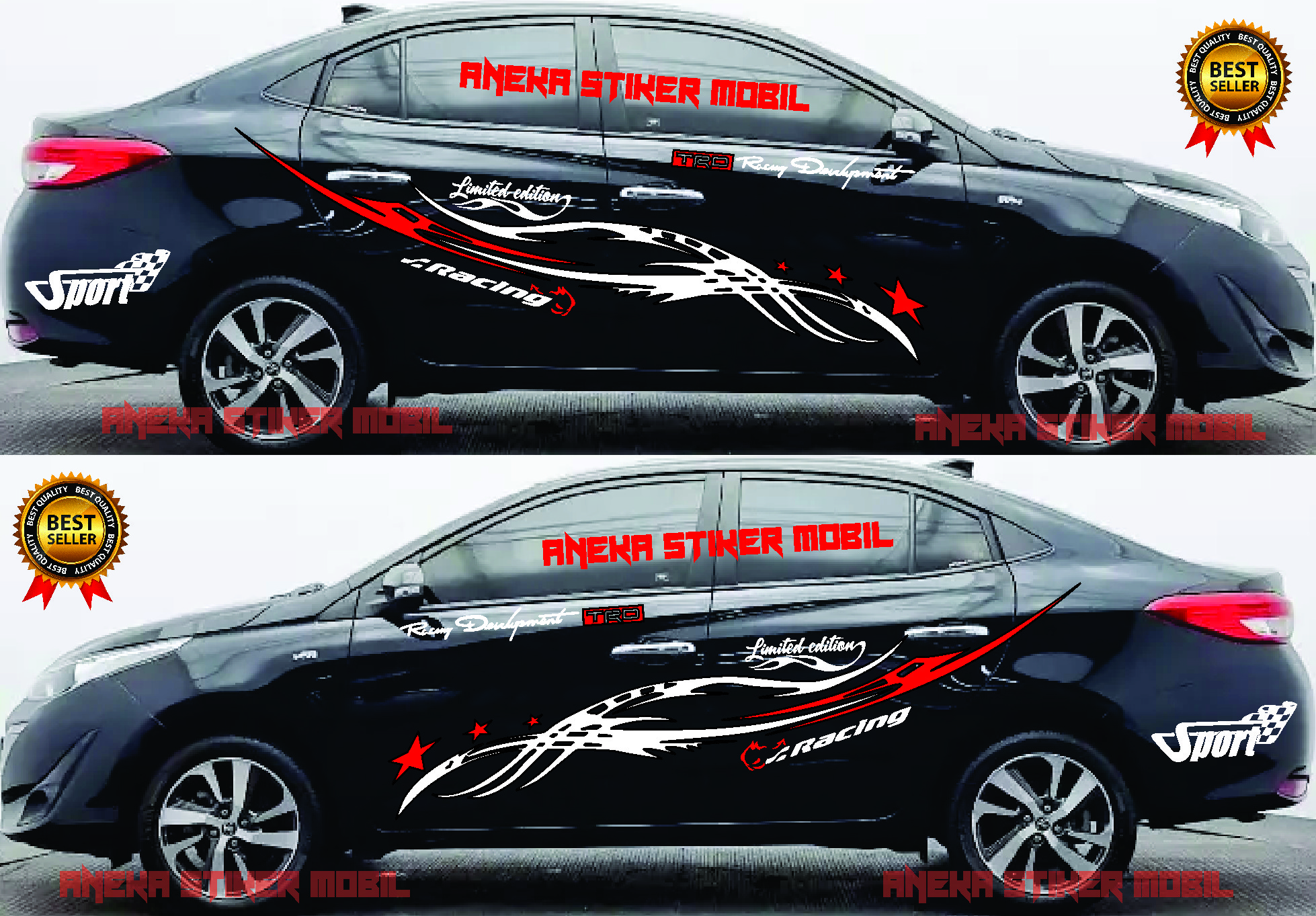 Stiker Mobil Sedan Vios Stiker Cutting Vios Stiker Body Samping Toyota ...