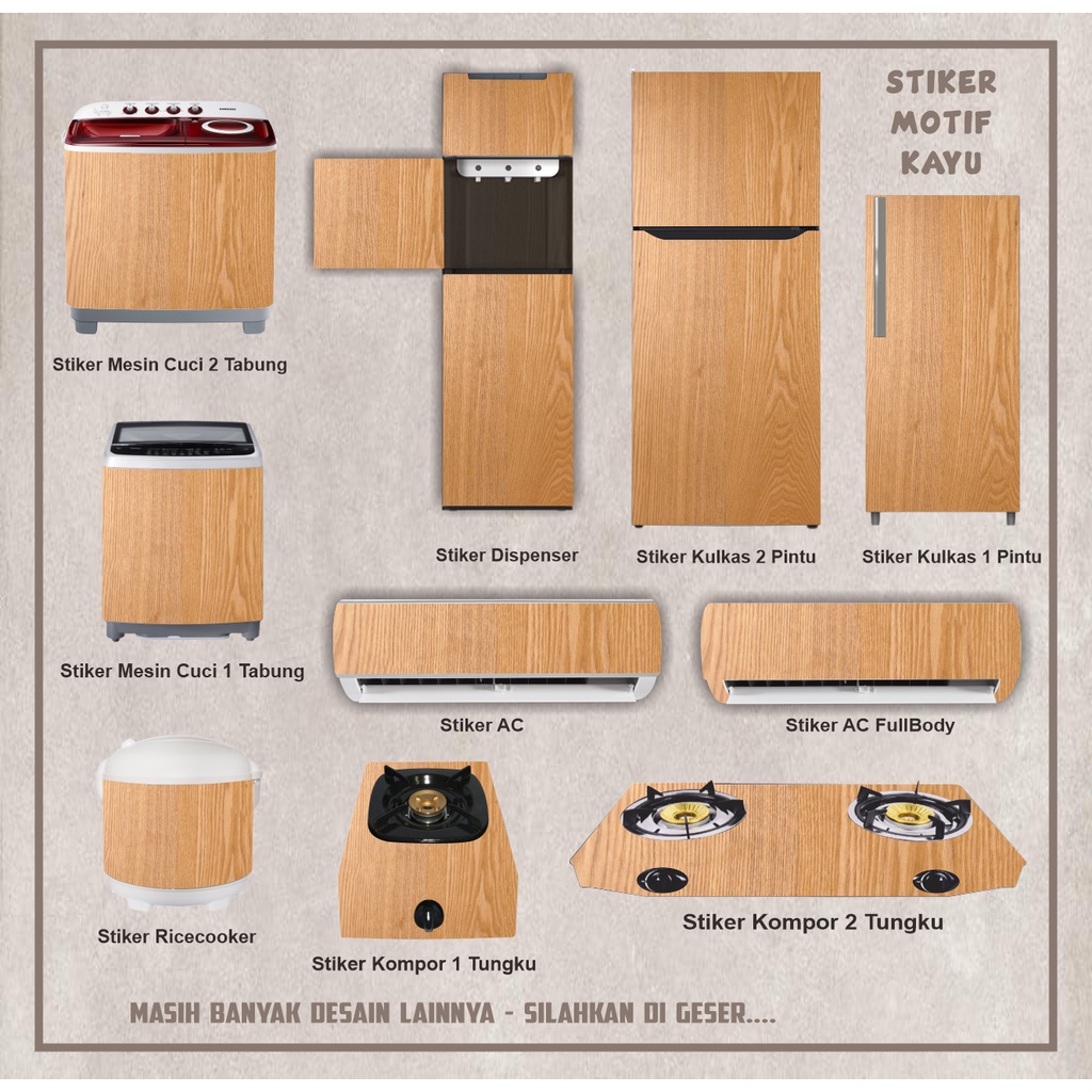 Stiker kulkas kompor mesin cuci 1 2 pintu tabung mata Rice Cooker ...