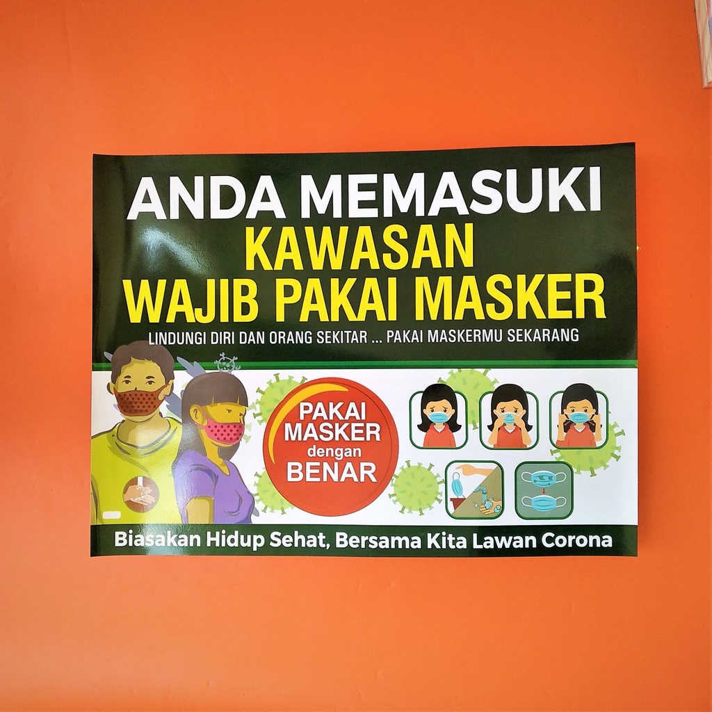 Poster Kesehatan - Poster Promkes - Poster Wajib Pakai Masker Jumbo ...