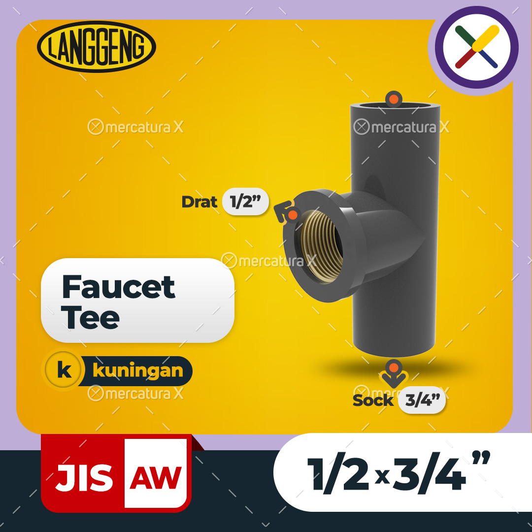 Faucet Tee JIS-AW (Kuningan) 1/2x3/4" - Fitting PVC | Lazada Indonesia