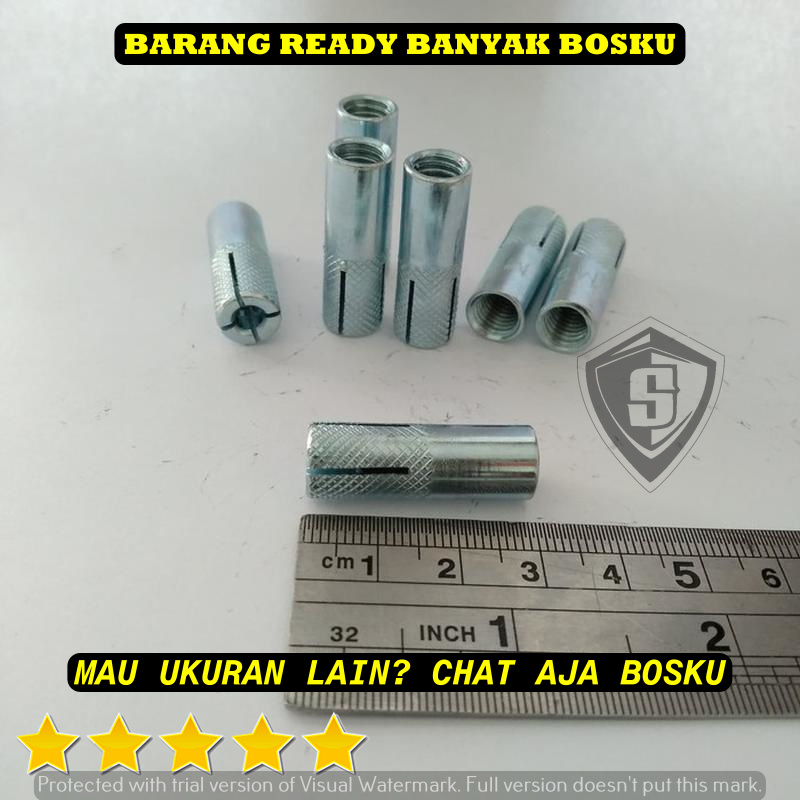 3 pcs Dynaset (Drat Baut 12) M8 x 10 x 30 Drop in Anchor | Lazada Indonesia
