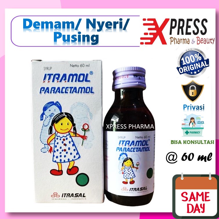 ⚡XPRESS⚡ ITRAMOL SIRUP 60 ml Obat Demam Nyeri Pusing Anak Paracetamol ...