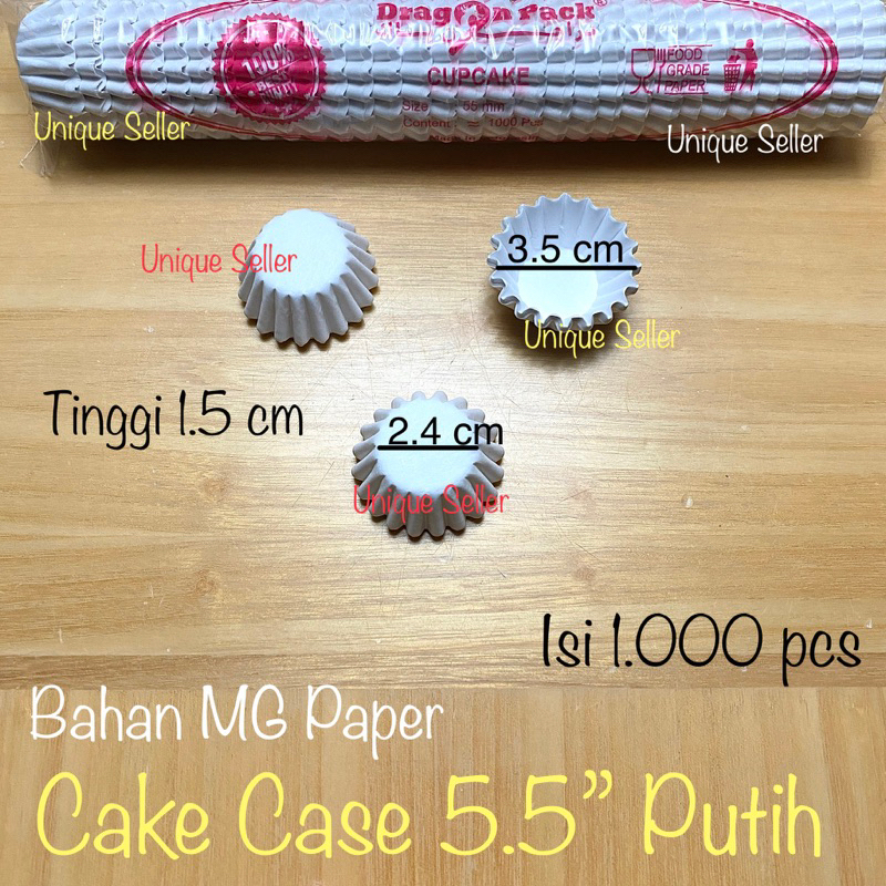 [Isi1000] Cake Case 5.5 PUTIH POLOS / Alas Kertas Nastar Coklat Kue ...