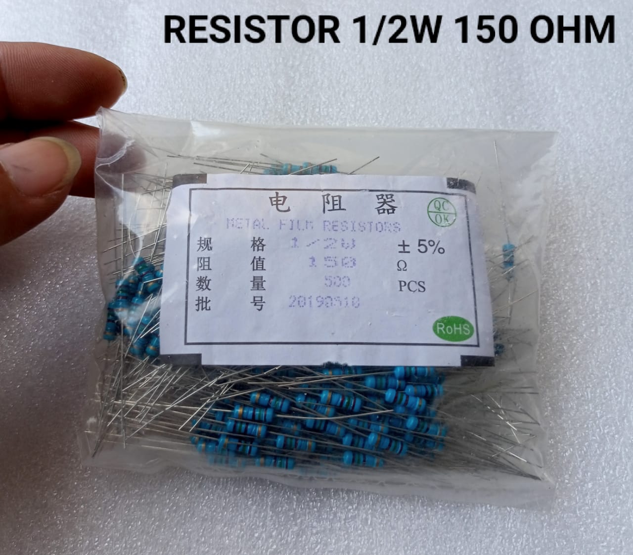 (10 PCS) RESISTOR 1/2W 150 OHM RESISTOR 1/2 WATT 150 OHM RESISTOR 1 ...