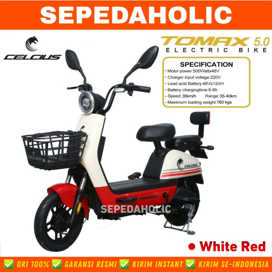 Sepeda Listrik CELCIUS TOMAX 5.0 NEW Electric Bike 500 Watt | Lazada ...