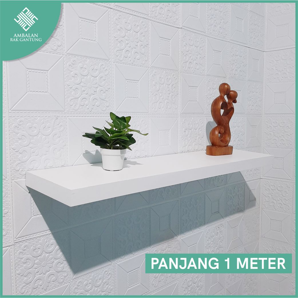 Rak Dinding Ambalan 1 Meter 100x25x4 cm Rak Minimalis tempel dinding ...