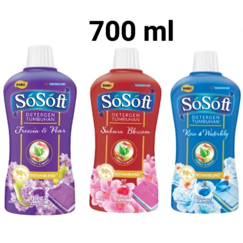 SOSOFT Deterjen Cair Rose & Waterlily Botol 700ml | Lazada Indonesia