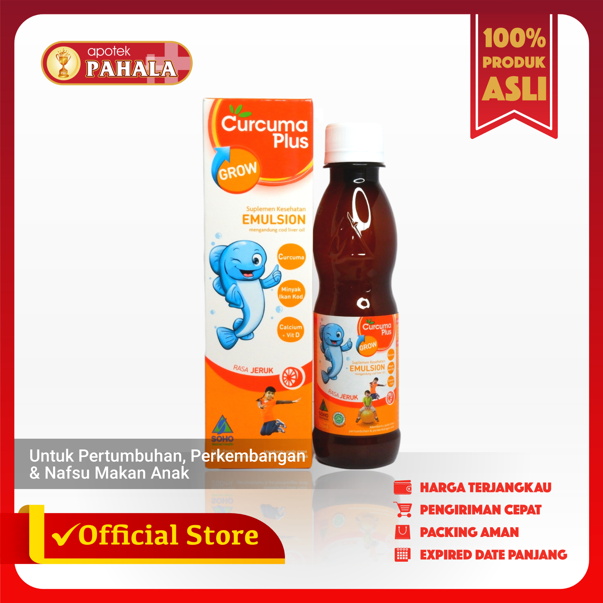 Curcuma Plus Grow Emulsion 200 ml Sirup Rasa Jeruk | Vitamin Anak ...