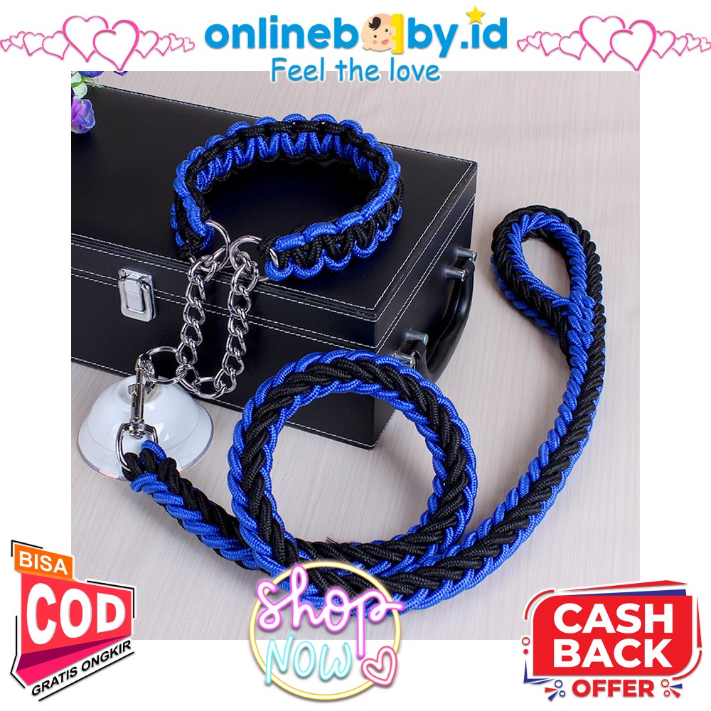Dog Walking Rope Nylon Tali Tuntun Anjing Besar Sedang Kecil Pitbull ...