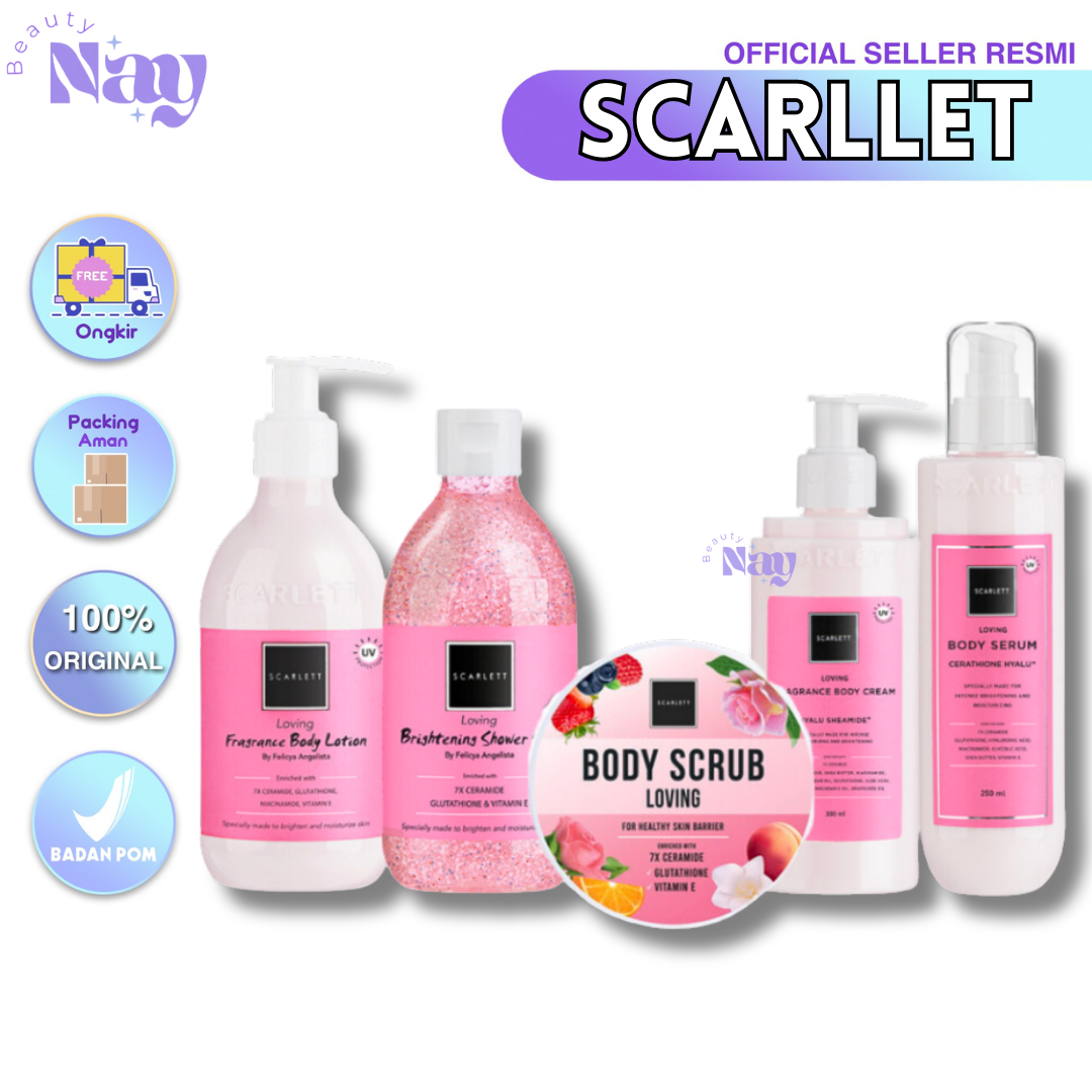 Scarlett Loving Series Body Lotion Shower Scrub Body Serum Body Cream ...