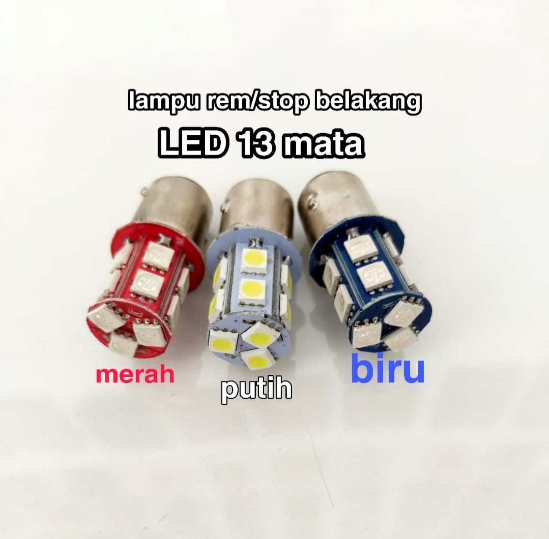 Lampu stop Lampu Rem belakang 13 LED kedip kaki 2 bayonet motor mobil ...