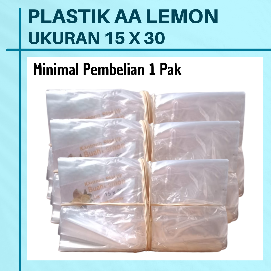 Plastik Bening Ukuran 15 x 30 Per 1 Kg AA Lemon / Plastik Ukuran 1 Kg / Plastik Bening Murah ...