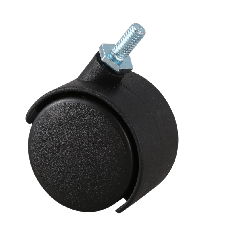 6mm Threaded Stem 40mm Dual Wheel Rotatable Caster Black - The Century ...