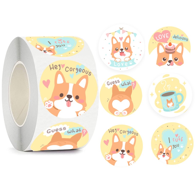 50pcs NEW CUTE CORGI Packing Seal Sticker Stiker Online Shop Packaging ...